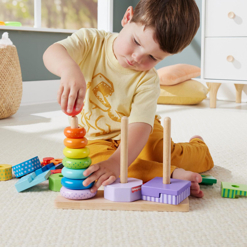 Fisher Price Wood Stacking Shape Sorter - Afterpay