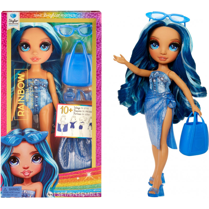 Rainbow High Swim & Style Fashion Doll- Skyler (Blue)