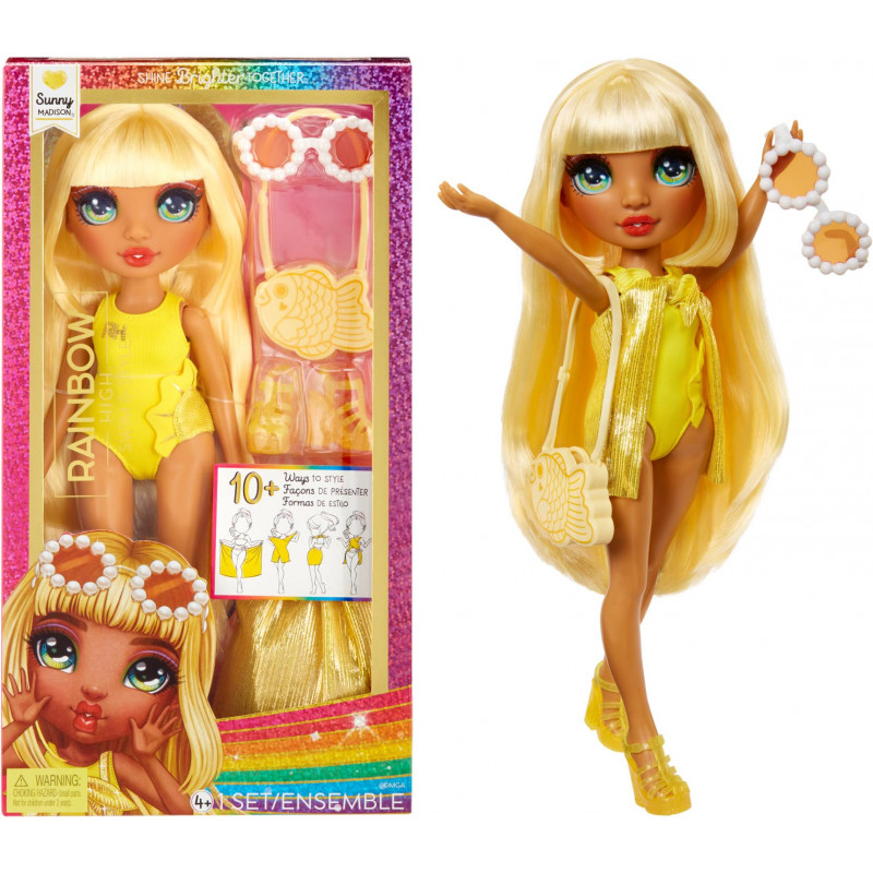 Rainbow High Swim & Style Fashion Doll- Sunny (Yellow)