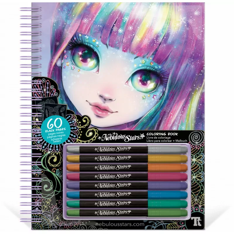 Nebulous Stars - Black Pages Coloring Book - Isadora