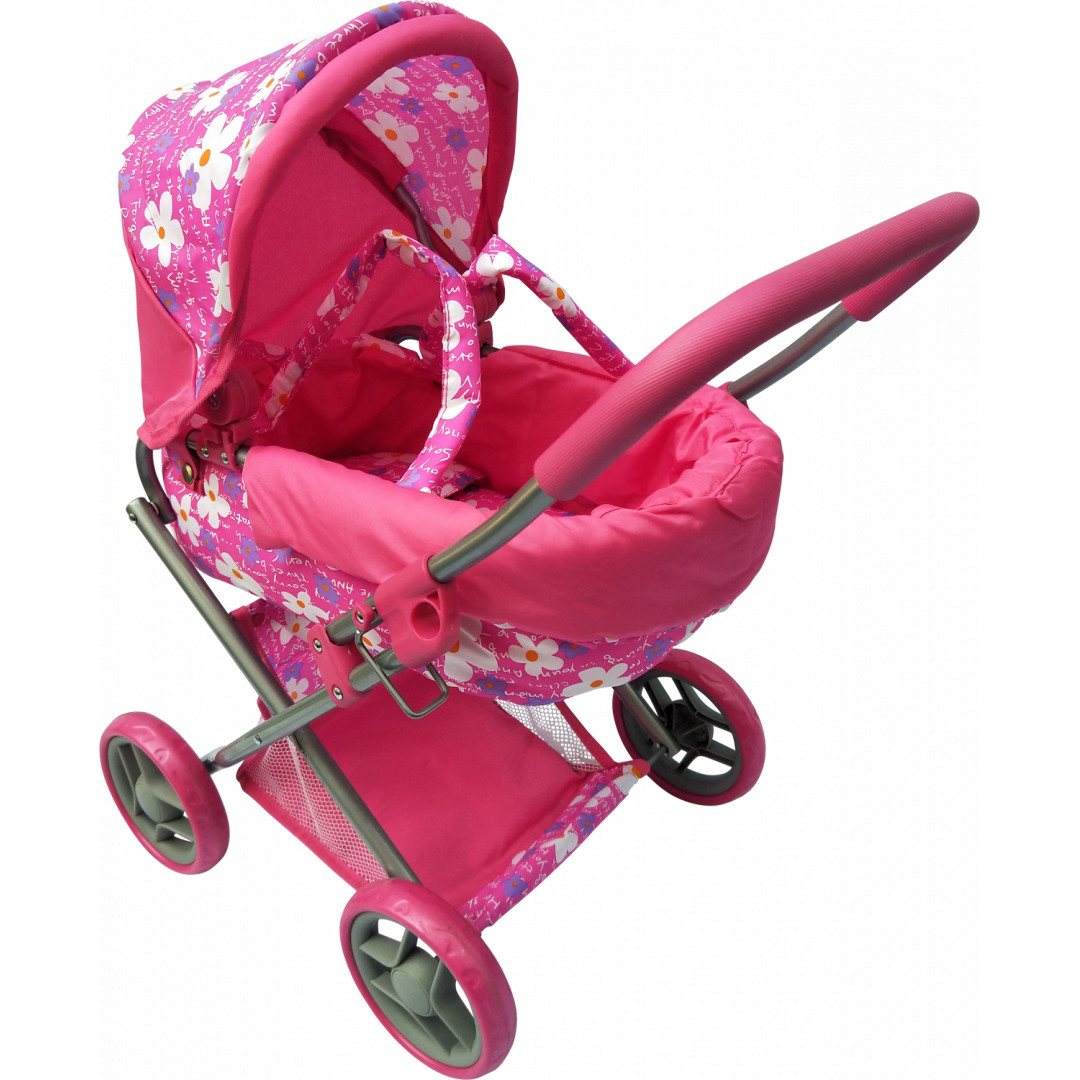 Playworld Doll Pram Medium Pink - Afterpay Available!