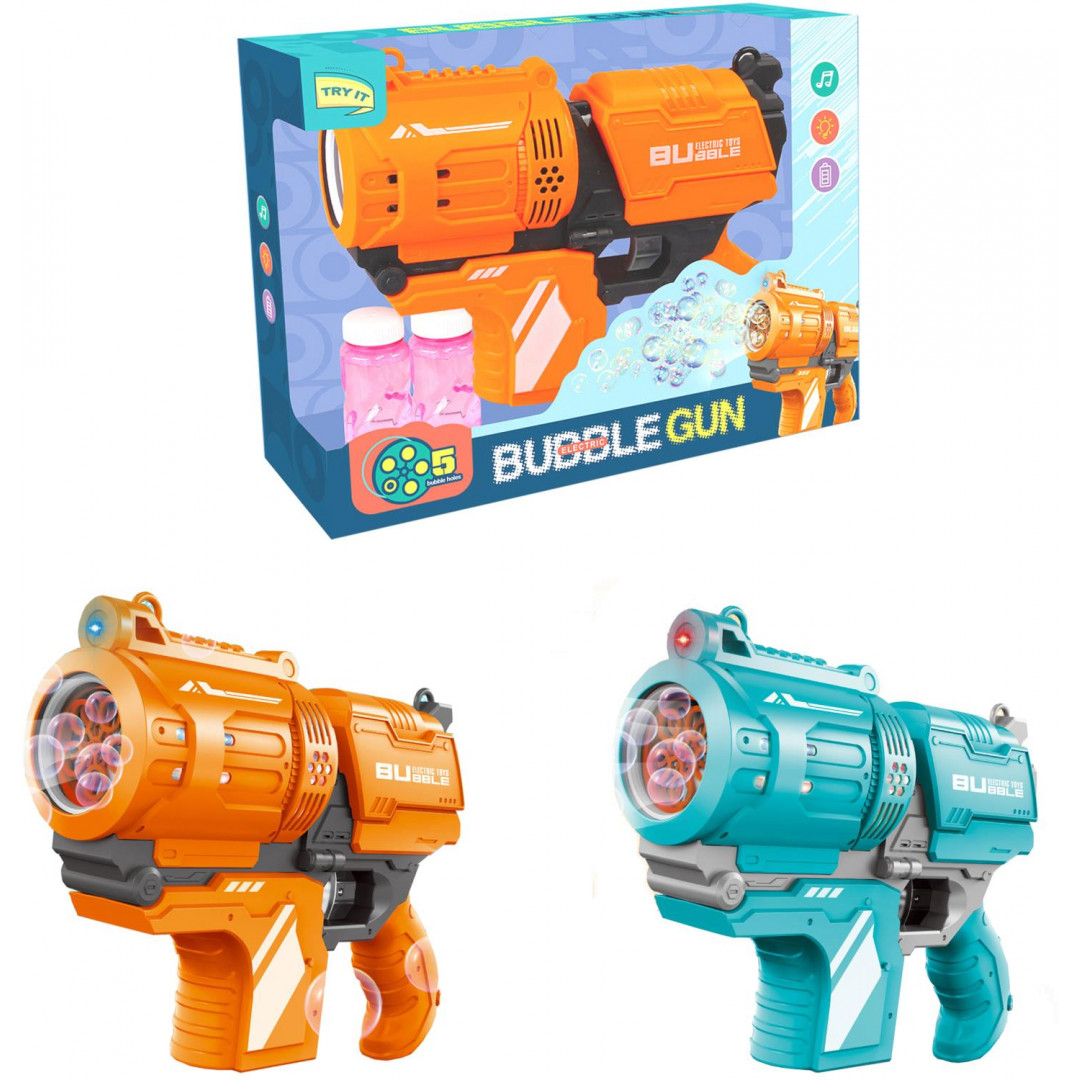 Battery Operated 20cm Bubble Gun with 150ml Mix - Afterpay