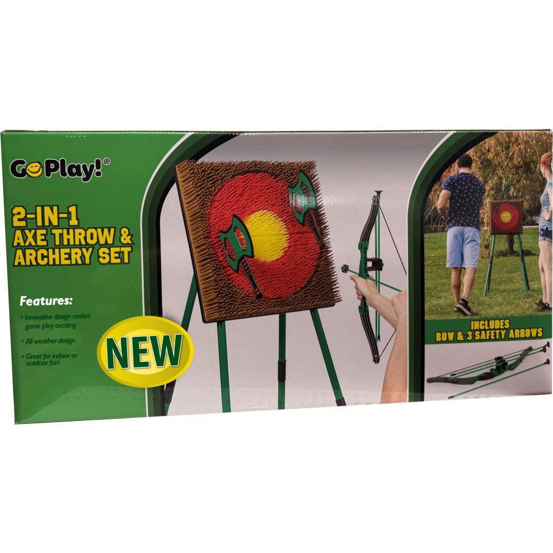 Go Play! 2 In 1 Axe Throw And Archery Set - Afterpay
