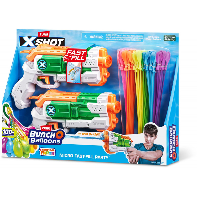 Zuru Xshot Fast Fill Micro 2 Pack With 3Pk Bunch O Balloons