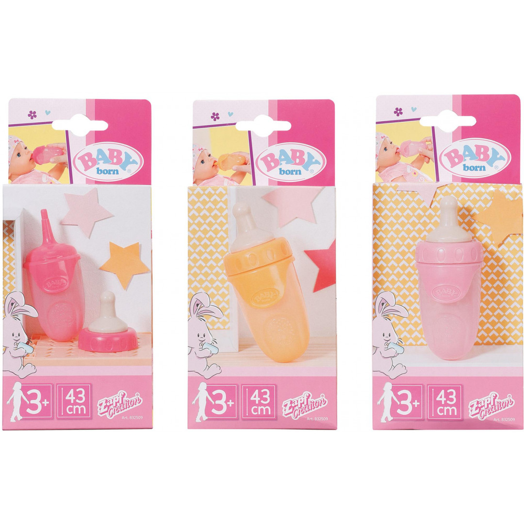 Baby Born Bottle W Cap 3 Assorted 43cm - Afterpay Available!