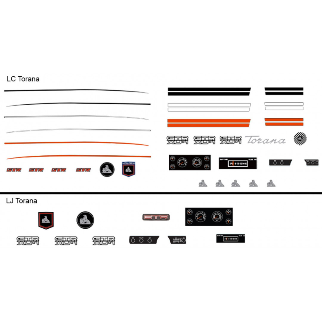 1:24 LC/LJ Torana Decal Kit Accessory - Afterpay Available!