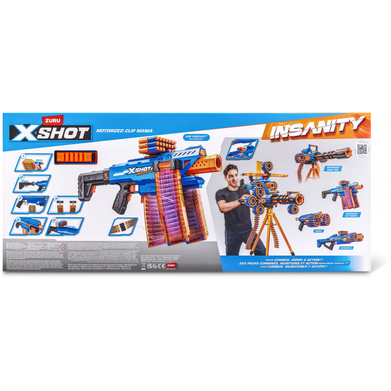 Zuru Xshot Insanity Motorised Clip Blaster & 72 Darts