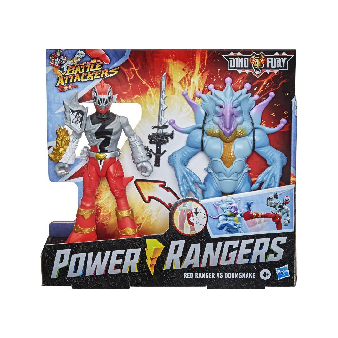 Power Rangers Dino Fury Battle Attackers Red Ranger