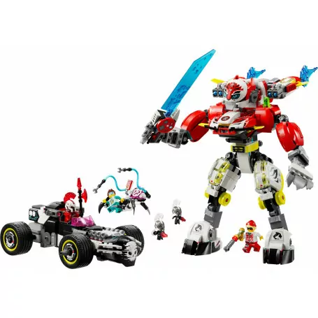LEGO DREAMZzz Cooper's Tiger Mech & Zero's Hot Rod Car