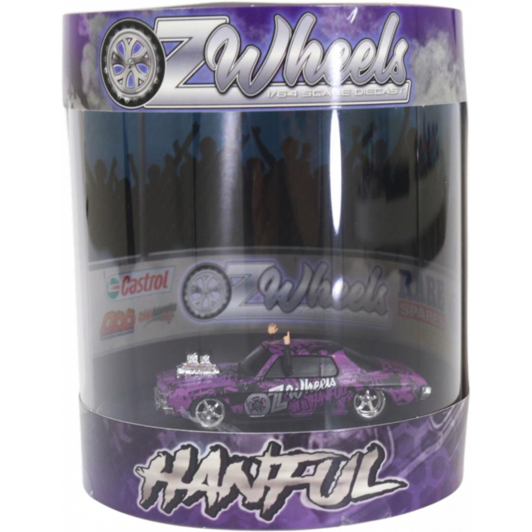 1:64 Oz Wheels Wrapped Hanful Monaro Skid In Cylinder
