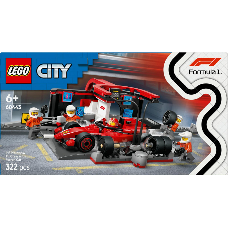 LEGO City F1 Pit Stop & Pit Crew With Ferrari Car 60443