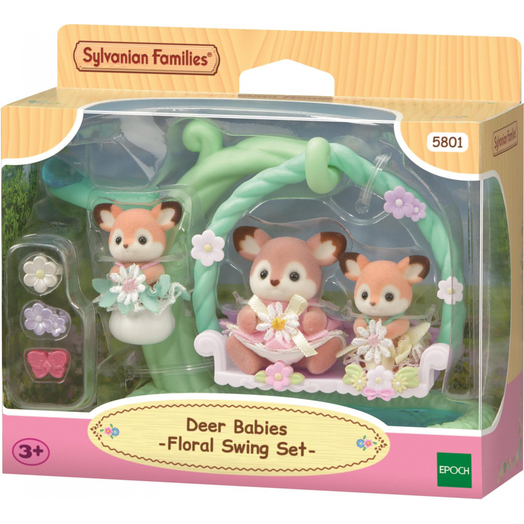 Sylvanian Families - Deer Babies Floral Swing Set